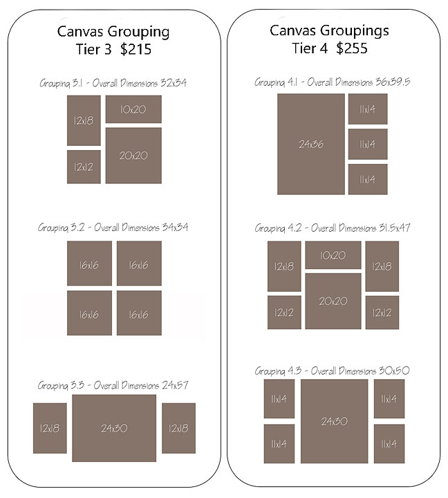 Denim and Lace Photography: canvas groupings